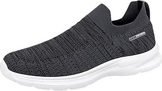 Generic Baskets pour homme &agrave; enfiler, chaussures de course en maille tricot&eacute;e, chaussures de sport l&eacute;g&egrave;res, chaussures plates respirantes, baskets de marche c