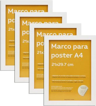 Nacnic 4-er Set Starke Klassische Fotorahmen zum Schutz und Anzeige von Fotos, Diplome, Plakate, Poster, Kunstdr&uuml;cke... in verschiedenen Gr&ouml;&szlig;en und Farben. W