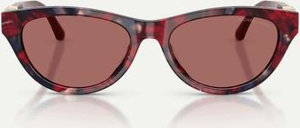 Michael Kors Napa Valley ovale Sonnenbrille mit violettem Glas in Merlot Camo Tortoise-Multi