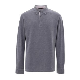 Corneliani Langarm-Poloshirt - - Tops - Herren - Blau - L