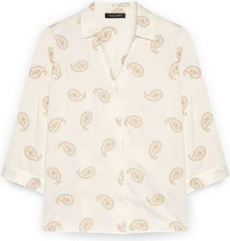 Fiorella Rubino Femme, Blouses et Chemises, Blanc, Taille: 52 FR Chemise en viscose avec broderie cachemire