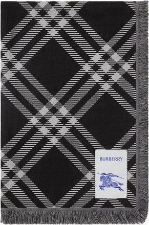 Burberry Silk-Wool Check Scarf - Black