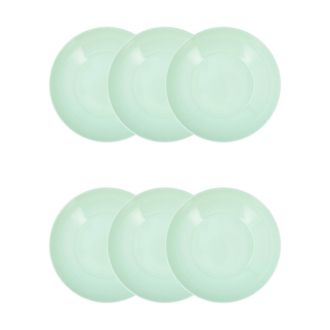 Luminarc Apy Paradise Grünes Set mit 6 tiefen Tellern, Opal, 20 cm, mikrowellengeeignet, kühlschrankgeeignet, stapelbar