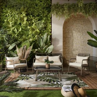The Home Deco Factory Salon De Jardin Palma Beige 4 Pcs