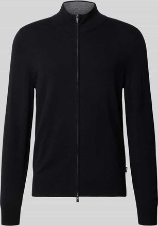 HUGO BOSS Strickjacke aus Wolle Kaschmir mit Zweiwege Rei&szlig;verschluss