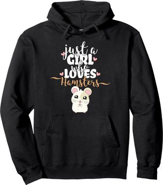 Jimbeels Just a Girl Who Loves Hamsters s&uuml;&szlig;er Hamsterspruch Pullover Hoodie
