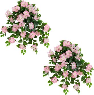 Nearly Natural 24 Zoll UV-best&auml;ndige k&uuml;nstliche Hortensien H&auml;ngepflanze (Indoor/Outdoor) - 2 St&uuml;ck