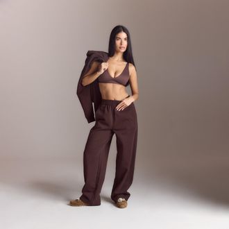 Lounge Jogging &agrave; Jambe Droite Lounge Living - Chocolat - XS / Regular