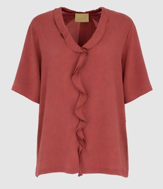 Momoni Blouse Salvia Mattone