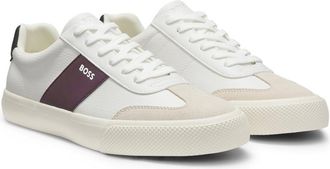 HUGO BOSS Sneaker Aiden aus Kunstleder mit farbigen Leder-Bes&auml;tzen in