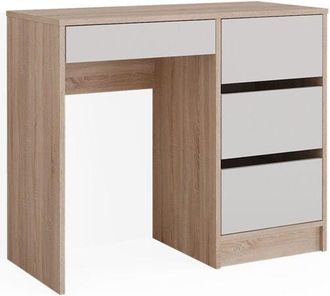 Vicco Schreibtisch Sherry, Wei&szlig;/Sonoma, 90 x 40 cm mit Schubladen