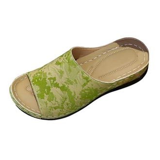 Generic Pantoufles d&eacute;t&eacute; douces pour femmes, hommes et femmes, semelle &eacute;paisse, antid&eacute;rapantes, pour loisirs, salle de bain, 2026, Vert, 37.5 EU