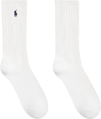 Polo Ralph Lauren Mens Cotton Socks White-Navy White/navy