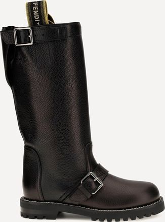 Fendi Glossy calfskin Biker Boots Female 37.5