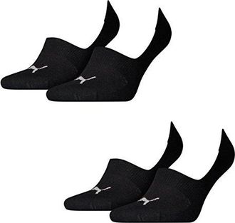 Puma 4 pair Footie Invisible Socks Gr. 35-46 Unisex, Farben:200 - black, Socken & Strümpfe:43-46
