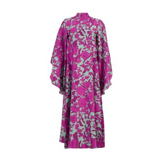 La DoubleJ Femme, Robes, Multicolore, Taille: 38 FR Robe Midi Lilium Cascade en Soie Violette