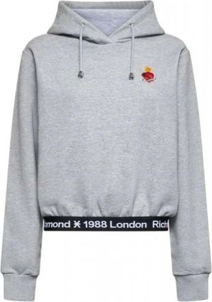 John Richmond Femme, Sweatshirts et sweats &agrave; capuche, Gris, Taille: 42 FR Elastic Detail SweaT-shirt