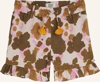 Scotch & Soda Shorts Mit Leinen Und R&uuml;schen braun