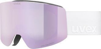 Uvex provoqe FM - stylische, verspiegelte Skibrille mit Anti-Fog-Beschichtung und Over-The-Glasses-Konstruktion f&uuml;r Damen und Herren - white matt/rose-clea