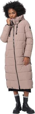 Marikoo B985 Veste dhiver matelass&eacute;e longue pour femme, Taupe-Grey, L