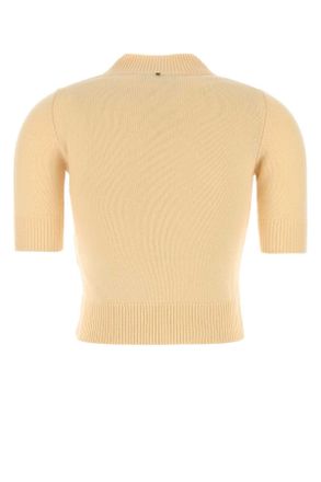 Sportmax Womens Yellow Wool Blend Renon Sweater Avorio Exterior: Cashmere Maglieria