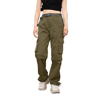Generic Pantalon de randonn&eacute;e pour femme - Stretch rapide - Amovible - Fermeture &eacute;clair - Respirant - Pantalon fonctionnel - Pantalon de travail - Coupe large
