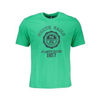 North Sails Gr&uuml;nes Baumwoll-Print-Logo-T-Shirt - - Tops - Herren - Gr&uuml;n - XL
