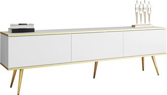 Mirjan24 TV Lowboard Orenate 175 mit Füße, Griffloses Öffnungssystem, 3 Klappe/Tür, TV Board Sideboard, Unterschrank, Fernsehschrank, TV Tisch, Fernsehtisch (W