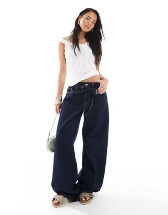 Levi's XL - Locker geschnittene Straight Jeans in Dunkelblau-Marineblau