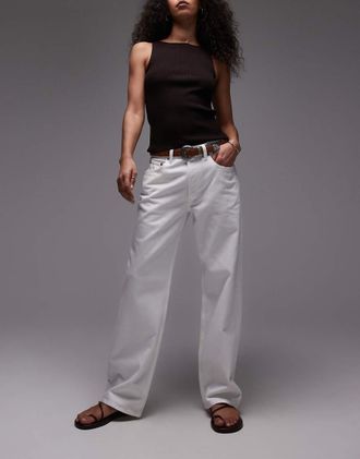 Arket Shore - Lässige Boyfriend-Jeans in Weiß mit niedrigem Bund