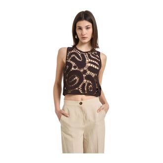 Pinko Pinko, Femme, Tops, Brun, Taille: 40 FR Eruzione Top