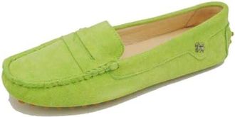 MGM-Joymod Mocassins à enfiler tendance et confortables en daim pour femme - Vert - vert clair, 38.5 EU
