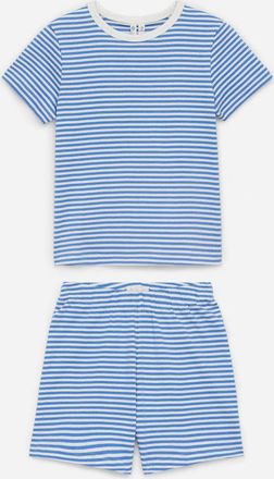 Arket Zweiteiliger Kurzer Pyjama Aus Jersey -Blau
