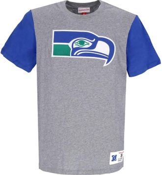 Mitchell & Ness NFL Farbblockiertes T-Shirt - - Tops - Herren - Grau - M