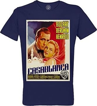 Fabulous T-Shirt Homme Col Rond Coton Bio Casablanca Vieille Affiche Italienne de Film Rétro Poster Cinéma Vintage 1