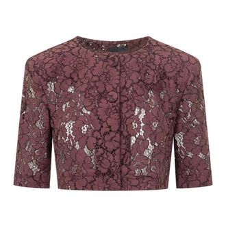 Pinko Jacke im Cropped-Schnitt mit Spitzendetails - - Jackets - Damen - Rot - XL