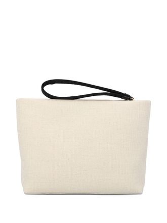 Givenchy Logo Canvas Pouch - Beige