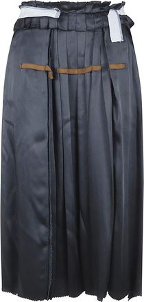 Maison Margiela Femme, Jupes, Noir, Taille: 34 FR Jupe Midi Pliss&eacute;e
