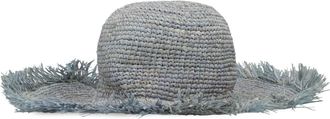 Made for a Woman Femme, Accessoires, Bleu, Taille: S Frayed Edges Hat