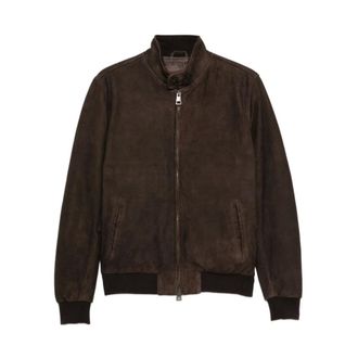 Boglioli Veste en daim &agrave; col montant - Homme - Vestes - Brun - Taille: L