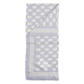 Alexander McQueen Classic Skull Foulard - - Accessories - Herren - Blau - ONE SIZE