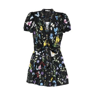 Alice & Olivia Femme, Robes, Noir, Taille: 38 FR V-neck Short Dress