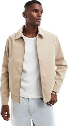 Brave Soul Blouson Harrington l&eacute;ger - Taupe-Neutre