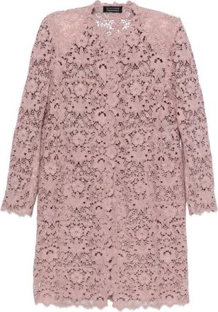 Gianluca Capannolo Femme, Manteaux, Rose, Taille: 38 FR Charlotte Floral-lace Coat