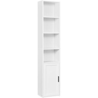 Vasagle Vasagle - Biblioth&egrave;que &eacute;tag&egrave;re haute 6 niveaux - Rangement ouvert avec porte - Dimensions 24 x 31,8 x 175 cm - Marron rustique pour salon et bureau