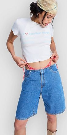 Roxy Cool Girl Longline Denim Shorts surf wash