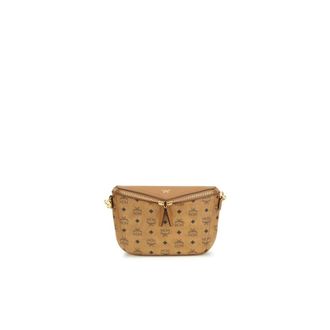 MCM Mcm, Homme, Sacs, Beige, Taille: ONE Size Sac bandouli&egrave;re en cuir de veau