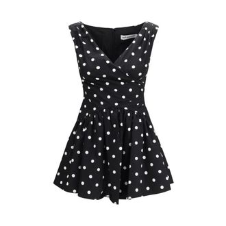 Self Portrait Femme, Robes, Noir, Taille: 36 FR Mini-robe en coton &agrave; pois