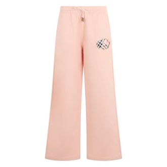 Burberry Check Knight Stamp Cotton Track Pants - - Trousers - Damen - Rosa - M