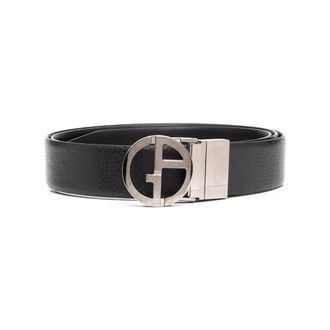 Giorgio Armani Eleganter Schwarzer Platten G&uuml;rtel - - Accessories - Herren - Schwarzk - ONE SIZE